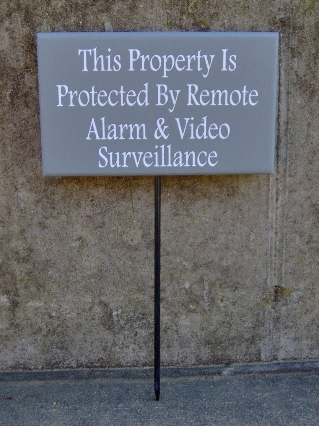Property Protected Remote Alarm Video Surveillance Wood Vinyl Sign ...