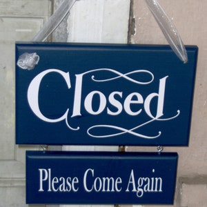 Open and Closed Sign Welcome Please Come Again Wood Reversible Business ...