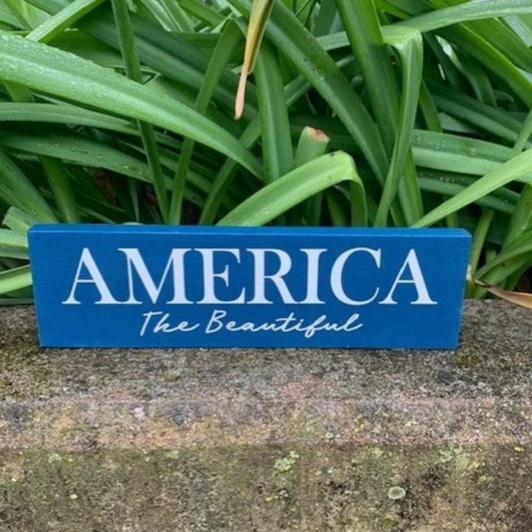 Patriotic Sign America the Beautiful Home Decor Display With Tier Tray ...