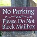 No Parking Please Do Not Block Mailbox Wood Vinyl Sign - Etsy