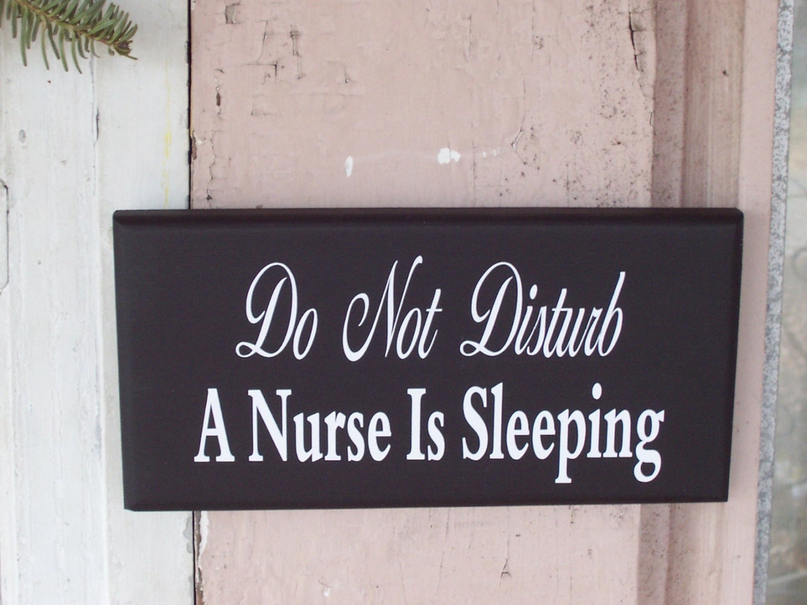 Sleeping Nurse Sign Do Not Disturb Door Hanger for Front Door - Etsy