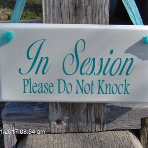 Please Knock in Session Door Sign Hanger Wood Vinyl Signs for Homes or ...
