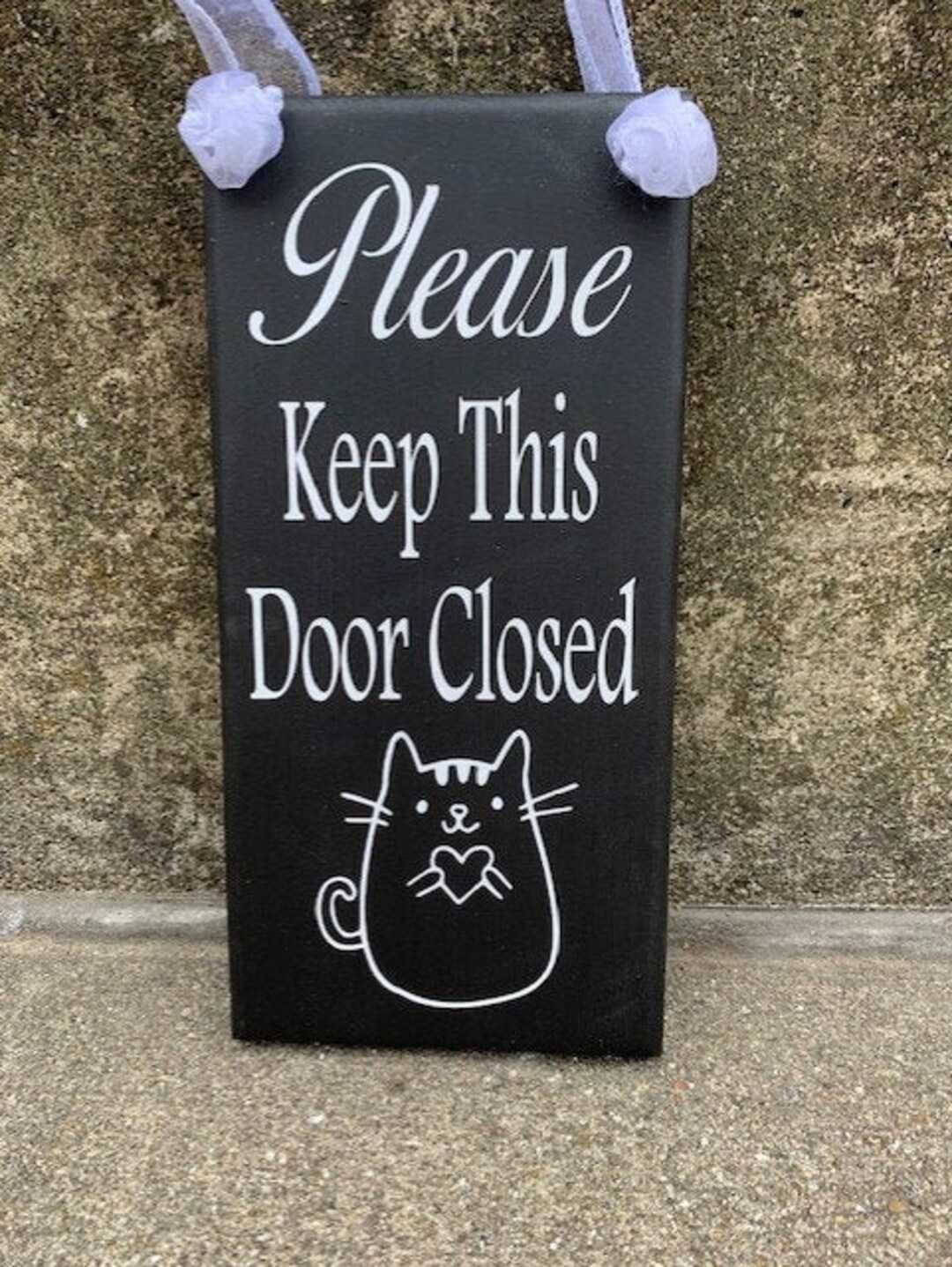 Keep Door Closed Cat Dog Door Hanger Sign Wood Vinyl Front - Etsy