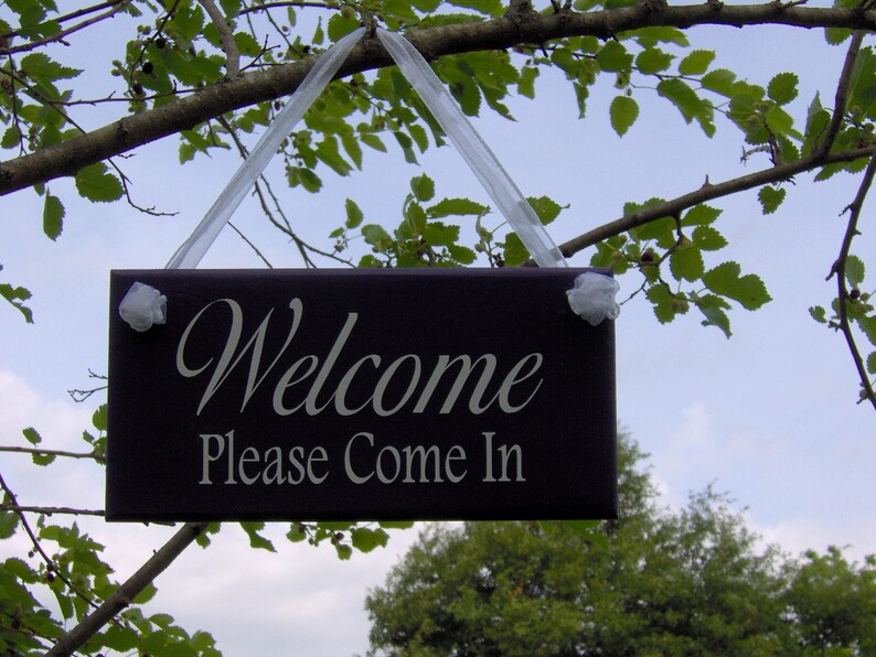 Welcome Please Come In Wood Vinyl Sign Business Office | Etsy