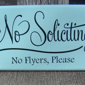 No Soliciting No Flyers Please Outdoor Signs Porch Entrance Wall ...