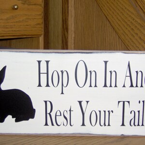 Bunny Rabbit Sign Rabbit Silhouette Hop in Rest Your Tail Wood Vinyl ...