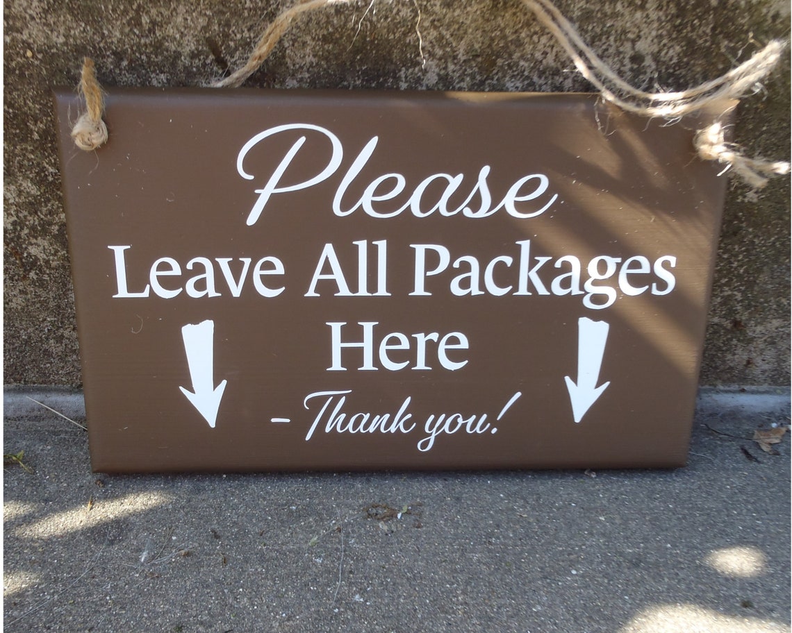 Directional Door Sign Please Leave Packages Here With Arrows | Etsy