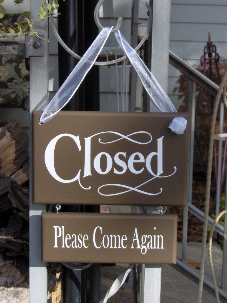 Open Welcome Closed Please Come Again Wood Vinyl 2 Tier Sign - Etsy