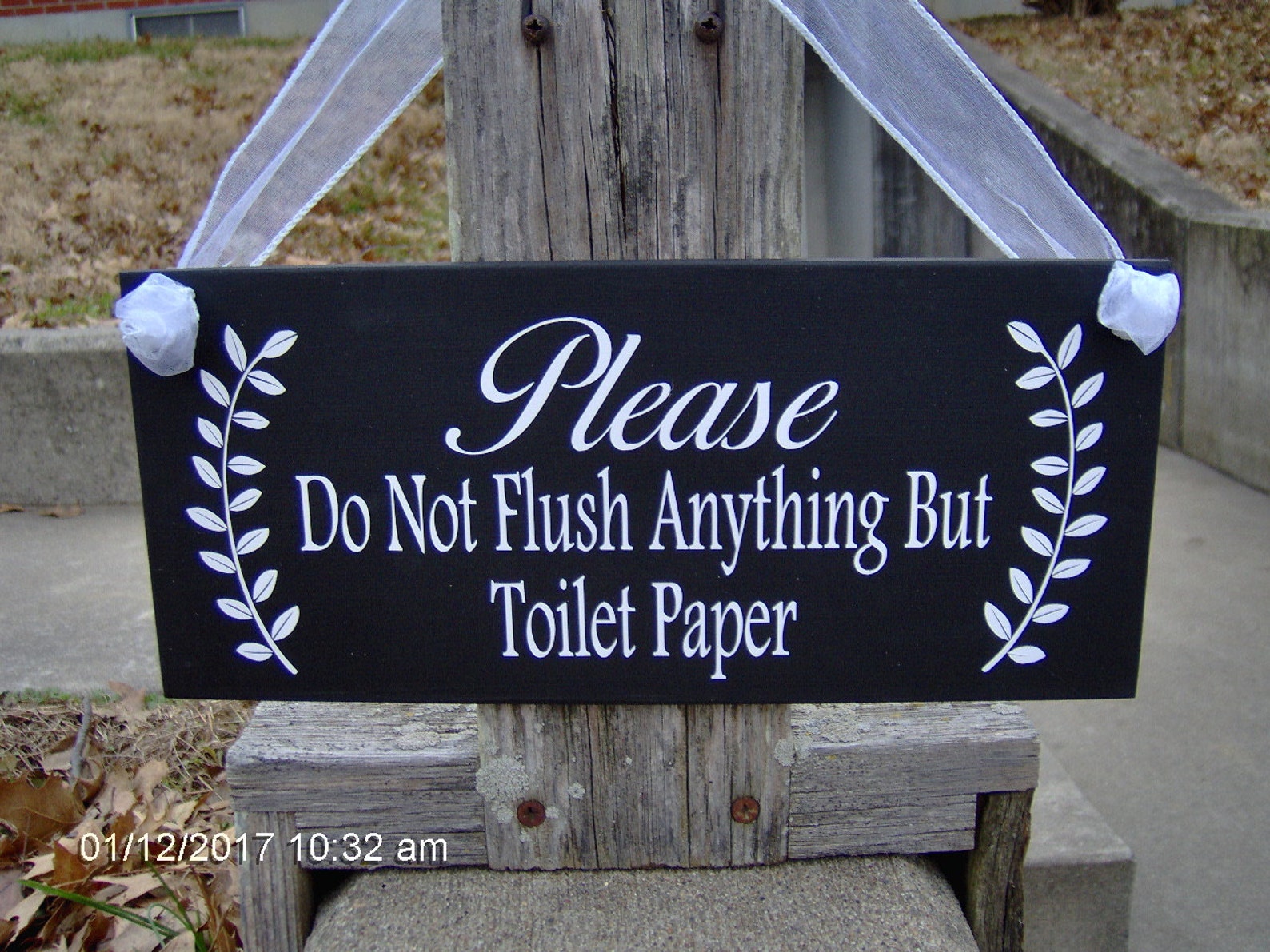 Please Do Not Flush Anything Toilet Paper Only Wood Vinyl Sign - Etsy