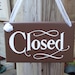 Open Closed Wood Vinyl Sign Reversible Business Sign Office - Etsy