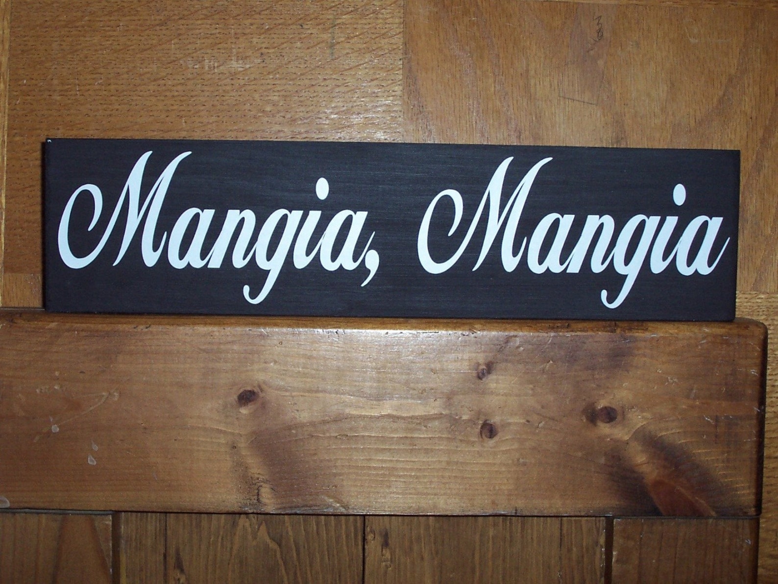Italian Kitchen Sign Mangia Mangia Wood Vinyl Sign Eat Eat - Etsy