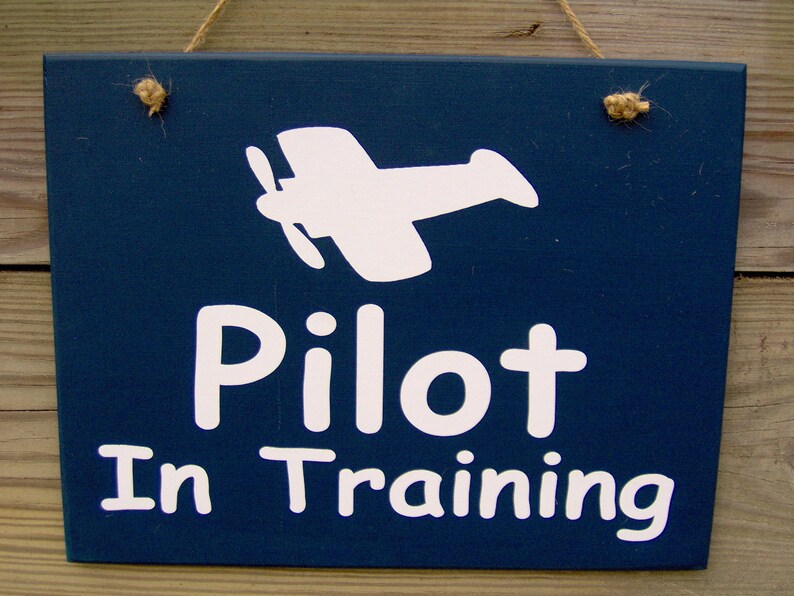 Child Door Sign Pilot In Training Wood Vinyl Sign Boy Kid Door | Etsy