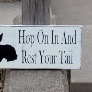 Bunny Rabbit Sign Rabbit Silhouette Hop in Rest Your Tail Wood Vinyl ...