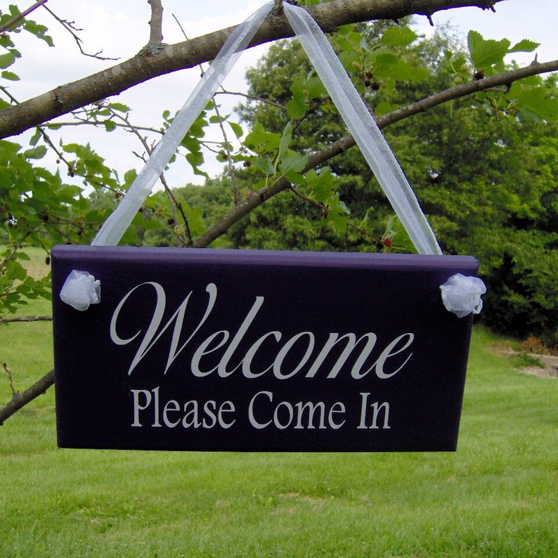 Welcome Please Come in Wood Vinyl Sign Business Office - Etsy