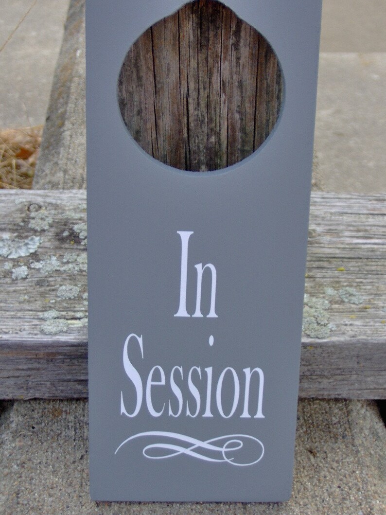 In Session Door Knob Hanger Wood Vinyl Sign for Offices Spas - Etsy