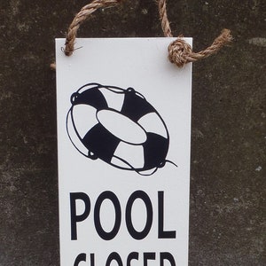 Swimming Pool Open Closed Wood Vinyl Sign for Backyard Front Door - Etsy