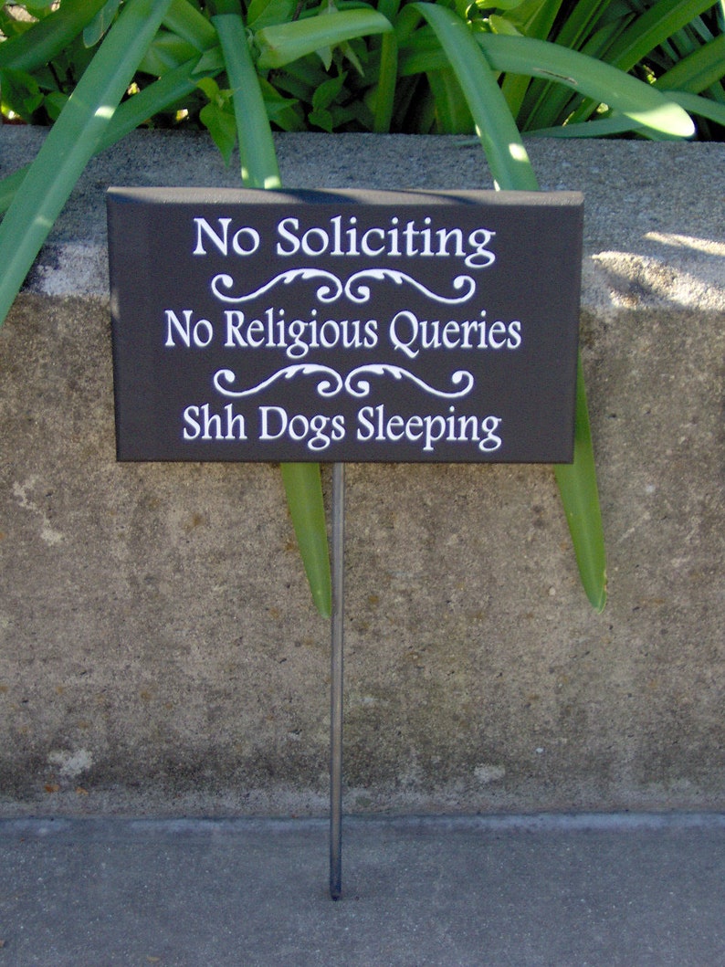 No Soliciting No Religious Queries Shh Dogs Sleeping Wood - Etsy