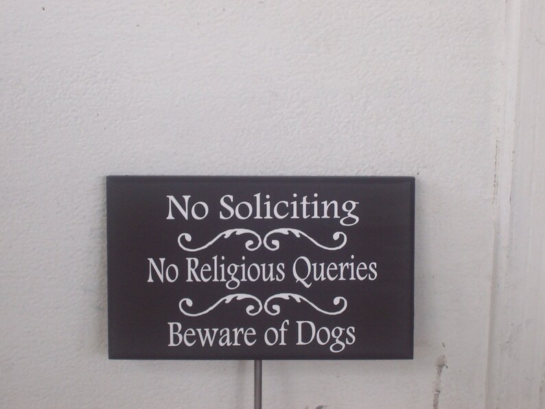 No Soliciting No Religious Queries Beware of Dogs Sign With | Etsy