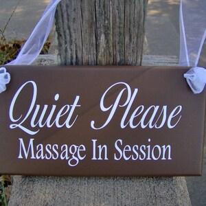 Quiet Please Massage in Session Wood Sign Vinyl Plaque Brown Office ...