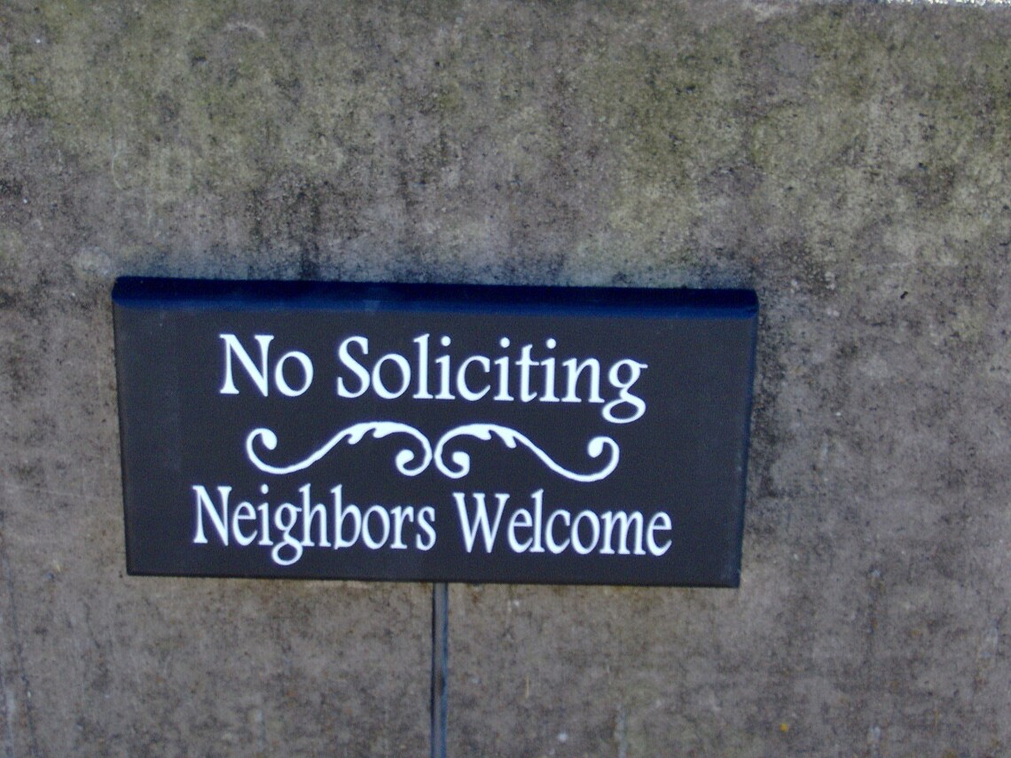 Welcome Your Neighbors Front Yard Stake Sign No Soliciting | Etsy