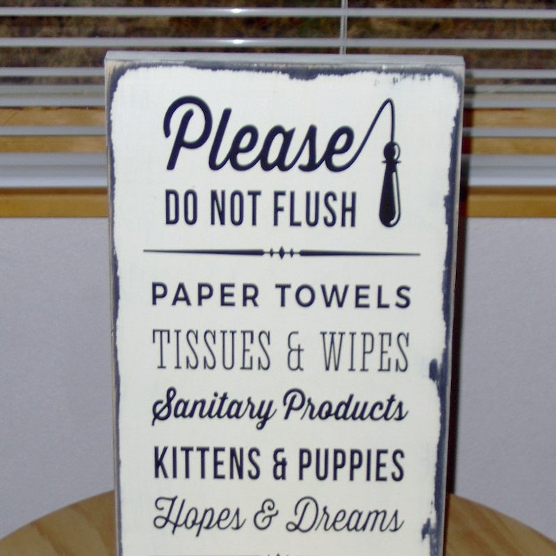 Do Not Put Toilet Paper in Toilet Sign - Etsy