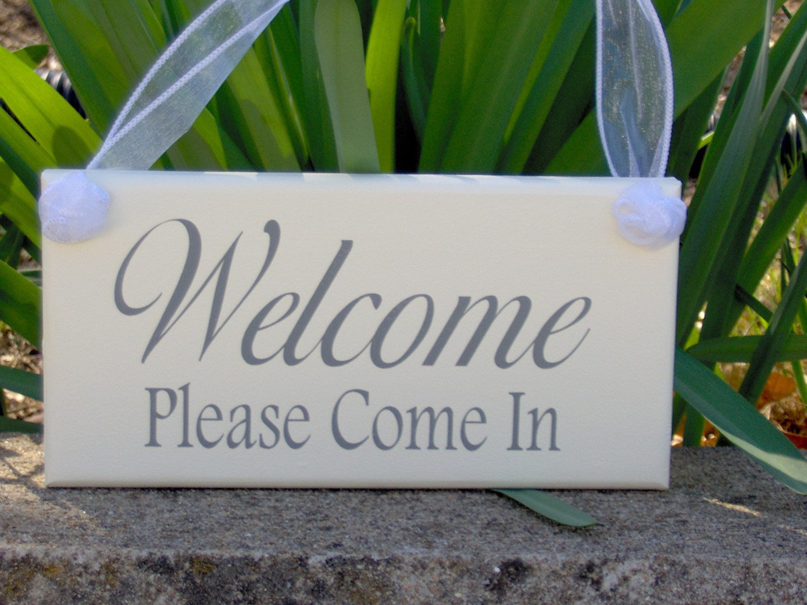 Welcome Please Come in Wood Signs Vinyl Words Office Supplies - Etsy