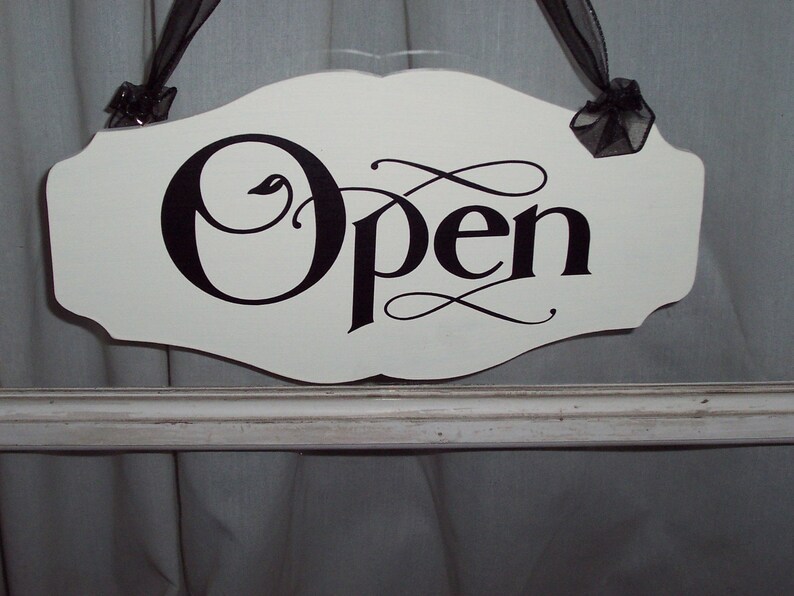 Open Sign Closed Two Sided Wood Vinyl Sign Reversible Cottage - Etsy