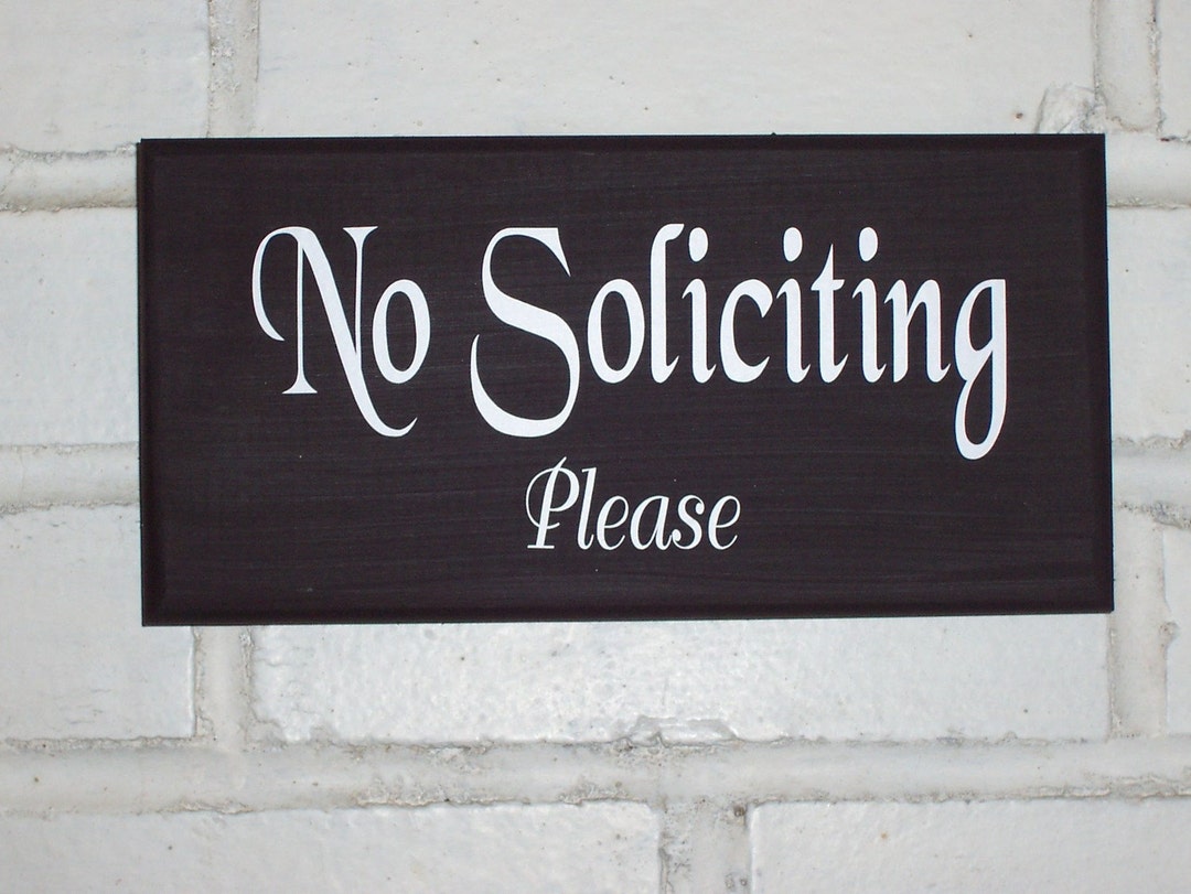 Polite Home or Business Signs No Soliciting Please Wood Sign Vinyl Door ...