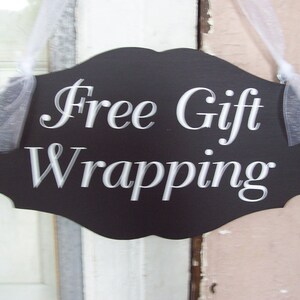 Free Gift Wrapping Shop Wood Vinyl Sign Stores Holiday Business Sign ...