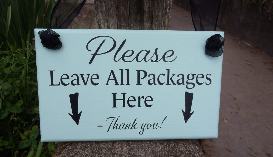 Directional Door Sign Please Leave Packages Here With Arrows | Etsy