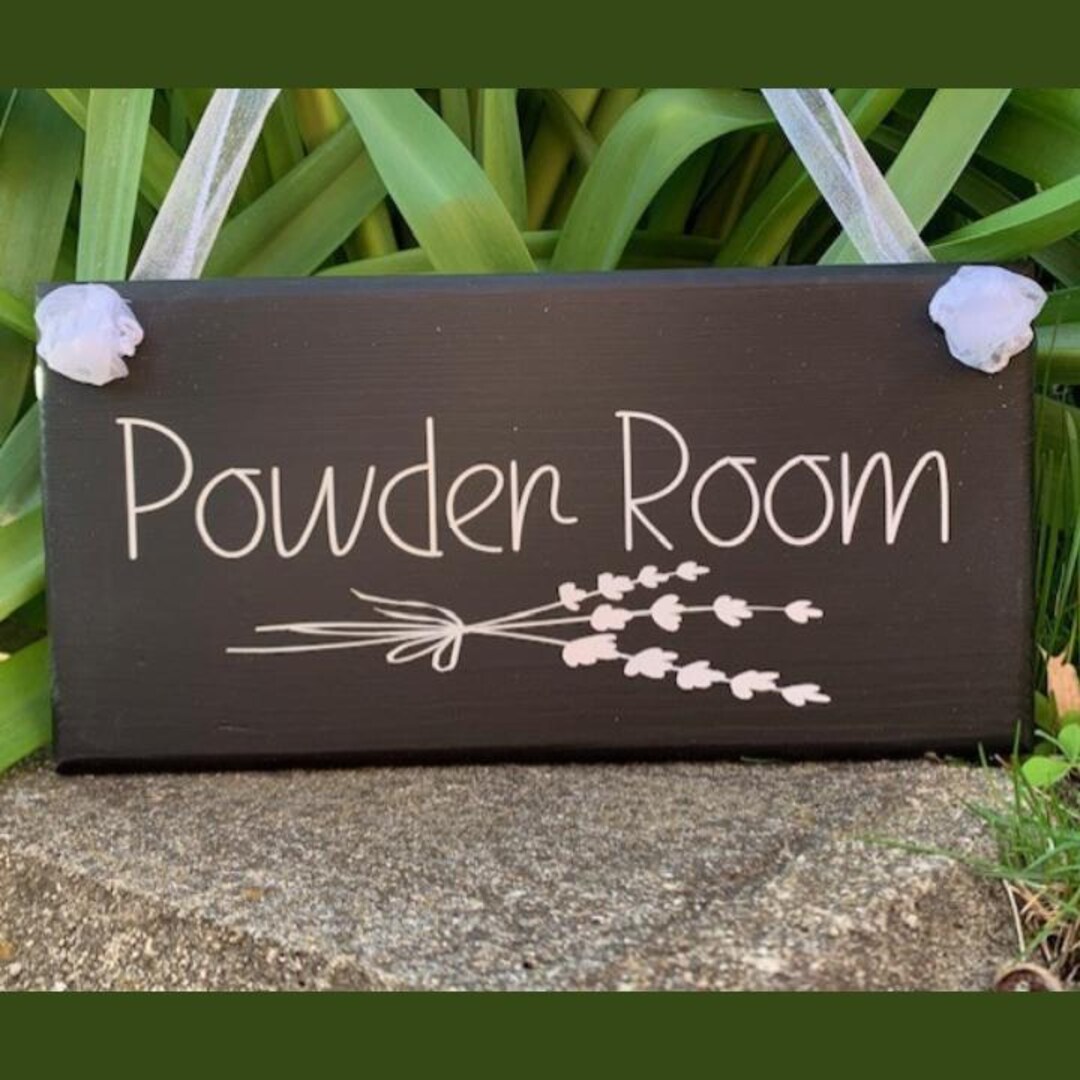 Decor for a Bathroom Powder Room Sign With Decorative Lavender ...