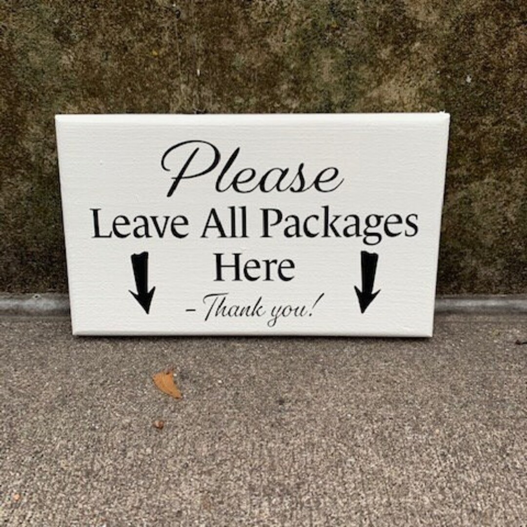 Delivery Directional Door or Wall Sign Please Leave Packages Here Down ...