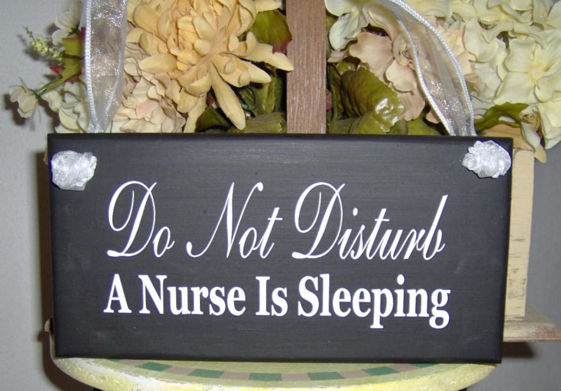 Do Not Disturb Door Sign Nurse Sleeping Sign Wood Vinyl Sign - Etsy