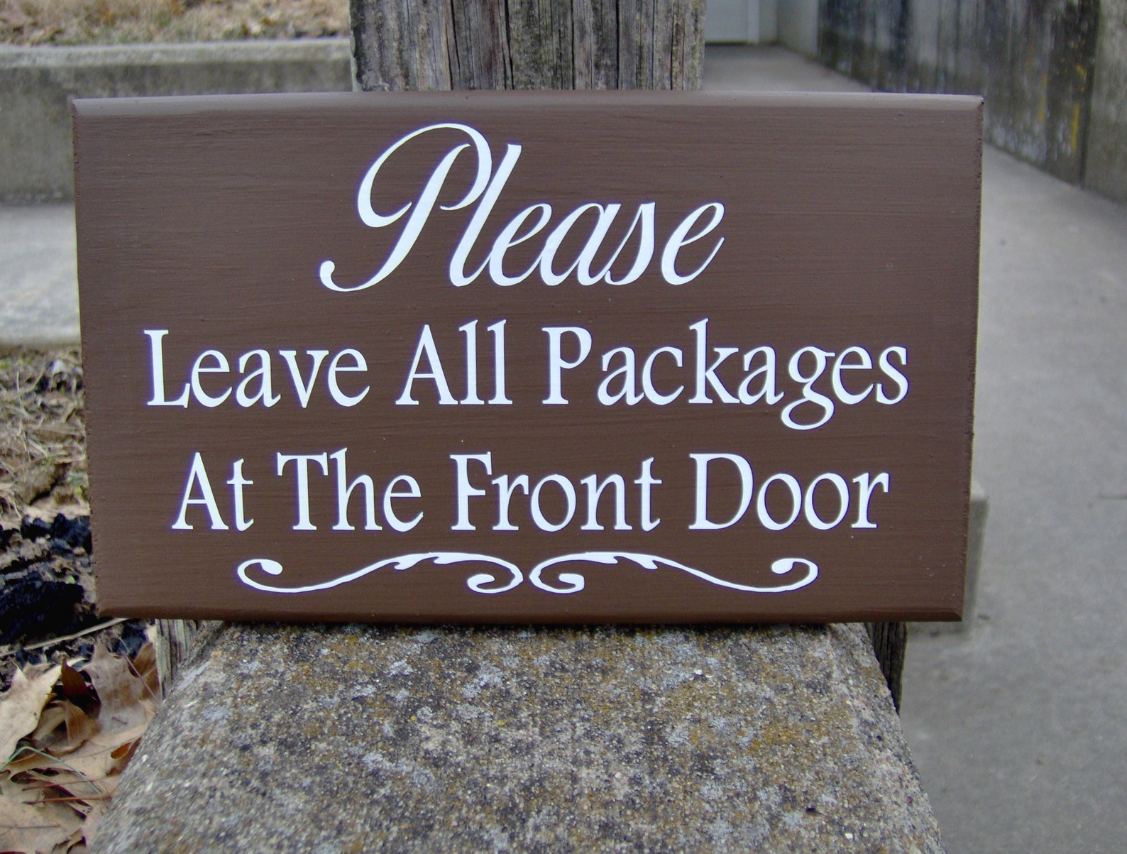 Delivery Signs Please Leave Packages Front Door Wood Vinyl | Etsy