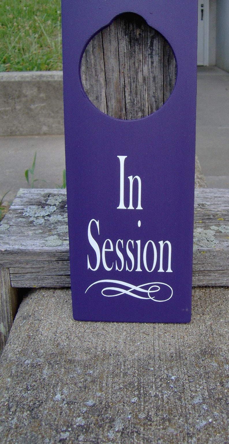 In Session Sign Hanger Wood Vinyl Sign Hanging Door Knob - Etsy