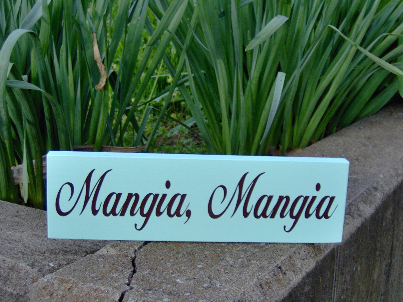 Mangia Mangia Wood Vinyl Sign Italian Tuscan Kitchen Eat Decor | Etsy