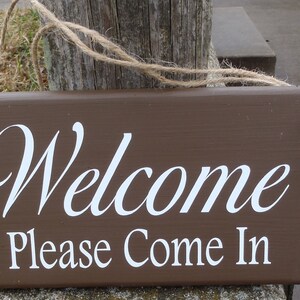 Welcome Sign Please Come in Door Sign Wood Vinyl Signs Welcome Sign for ...