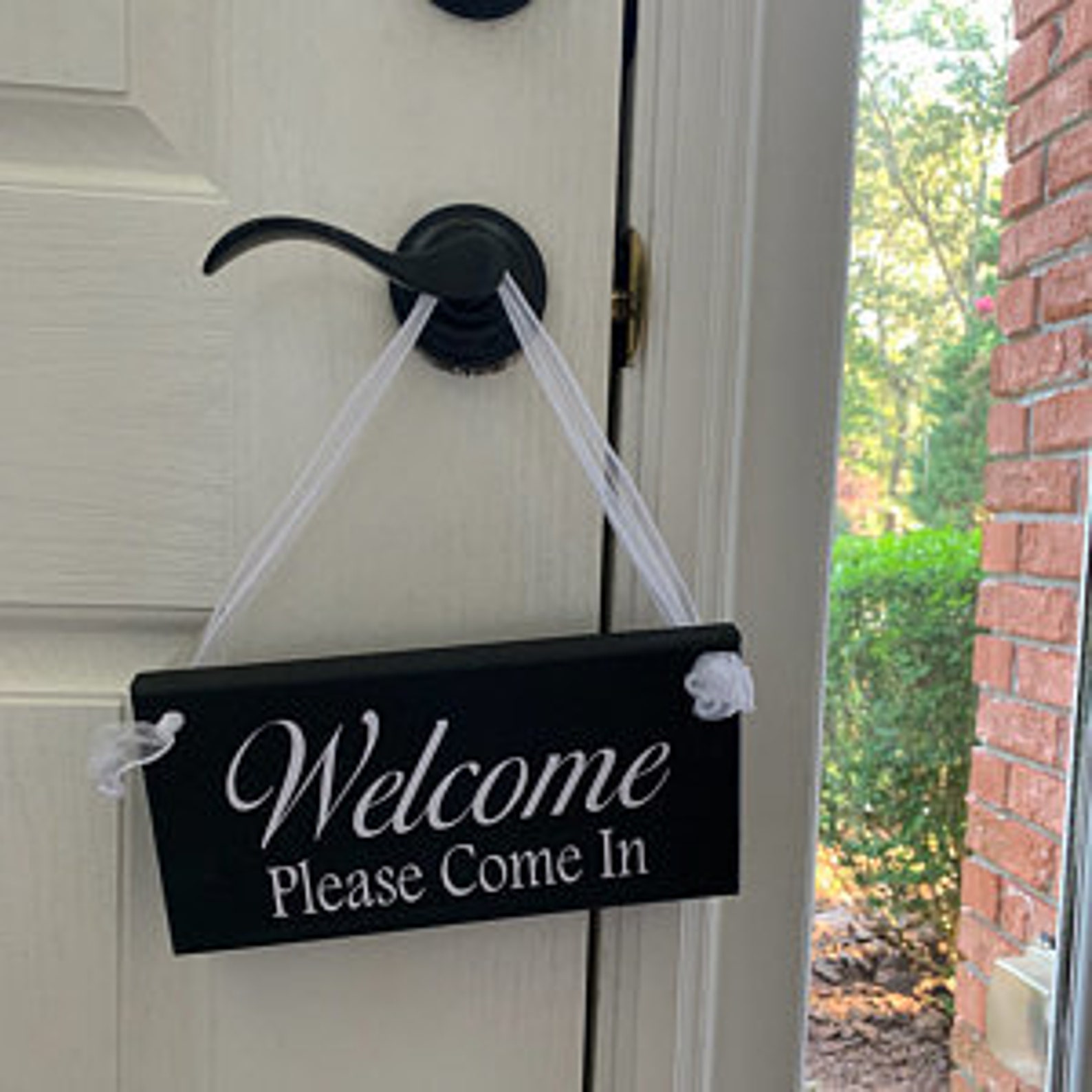 Welcome Sign Please Come In Door Sign Wood Vinyl Signs Welcome | Etsy