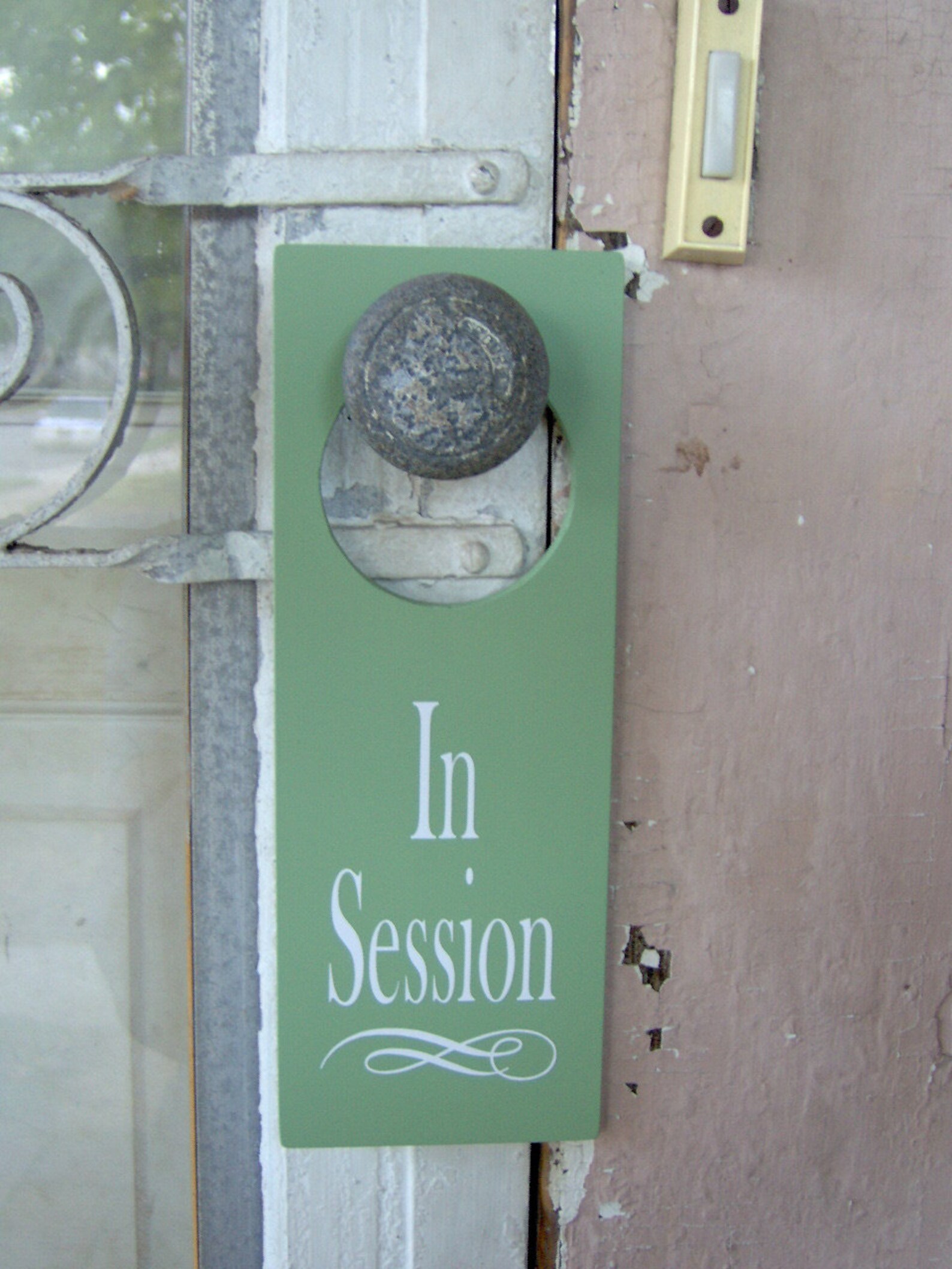 In Session Wood Vinyl Door Knob Hanger Sign Indoor Business | Etsy