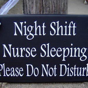 Night Shift Nurse Sleeping Please Do Not Disturb Wood Vinyl Sign Night ...