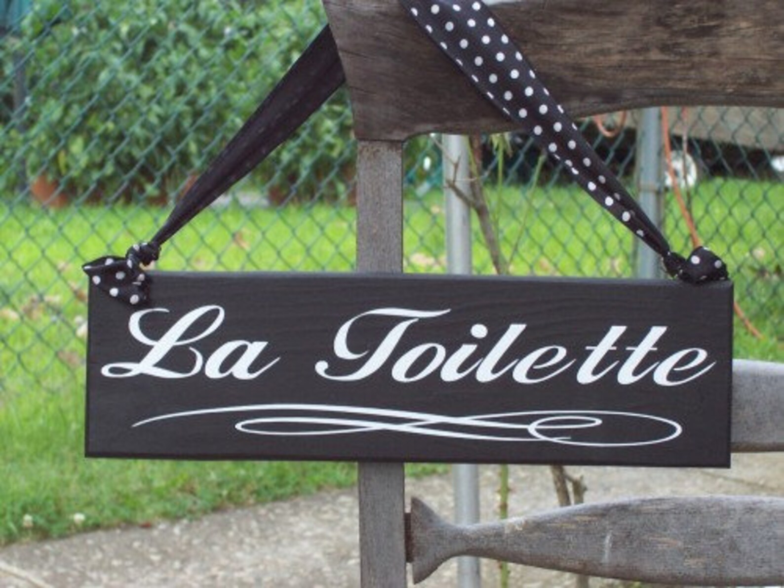 La Toilette Bathroom Wood Vinyl Door Sign Restroom Powder Room | Etsy
