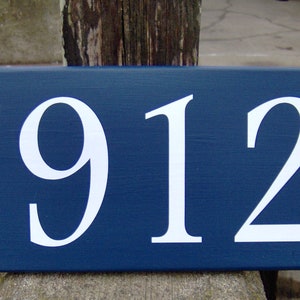 House Number Sign Wood Vinyl Sign Navy Blue Street Signs Wall - Etsy