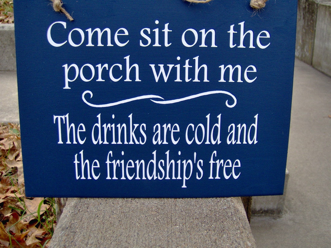 Come Sit on the Porch With Me Friendship Wood Vinyl Sign Door Hanger ...