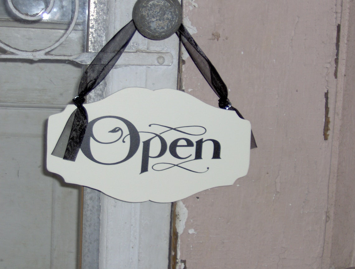 Open Closed Wood Vinyl Sign Two Sided Sign Store Shop Beauty - Etsy