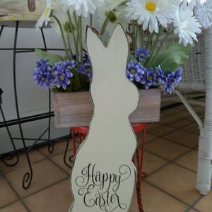 Spring Bunny Rabbit Porch Wall Hanging or Entrance Door Decor Hello ...