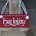 Private Residence Wood Vinyl Sign Door Hanger Porch Sign - Etsy