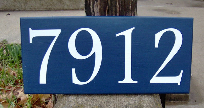 House Number Sign Wood Vinyl Sign Navy Blue Street Signs Wall - Etsy