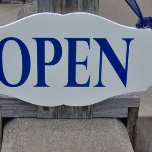 Open Closed Double Sided Sign Wood Vinyl Signs Offices Business Door ...