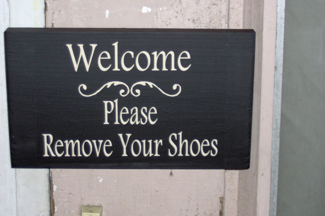 Welcome Shoes Sign Take off Shoes Signs for Front Door Home Decor ...