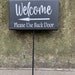 Welcome Please Use Back Door Wood Vinyl Sign Directional Entrance Yard ...